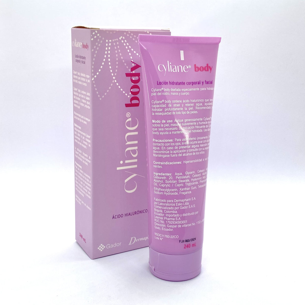 Cyliane Body 240 ml – Crema corporal con ácido hialurónico y caléndula